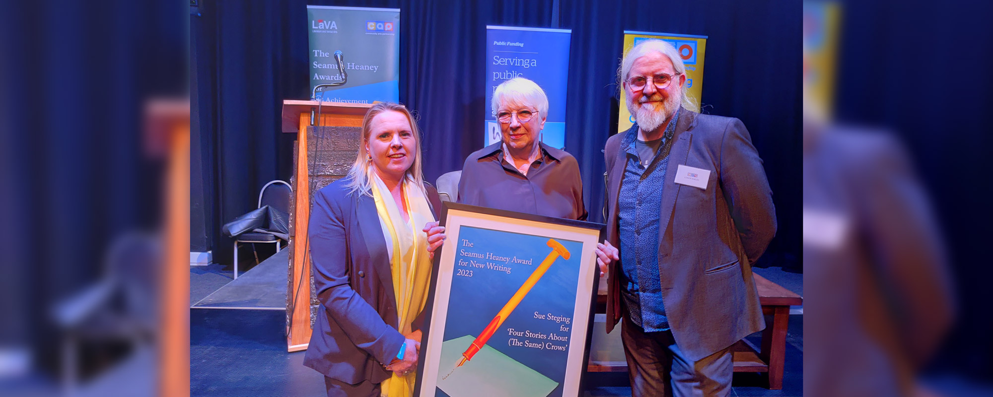 Congratulations to Sue Steging, the Winner of the Seamus Heaney Award ...